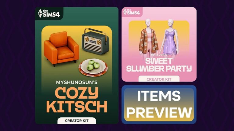 THE SIMS 4 PATCH UPDATE CREATOR KITS: COZY KITSCH & SWEET SLUMBER PARTY ...